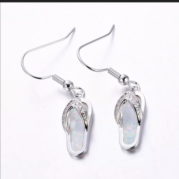 Lilith | Jewelry | Silver Filled White Opal Sandals Earrings | Poshmark